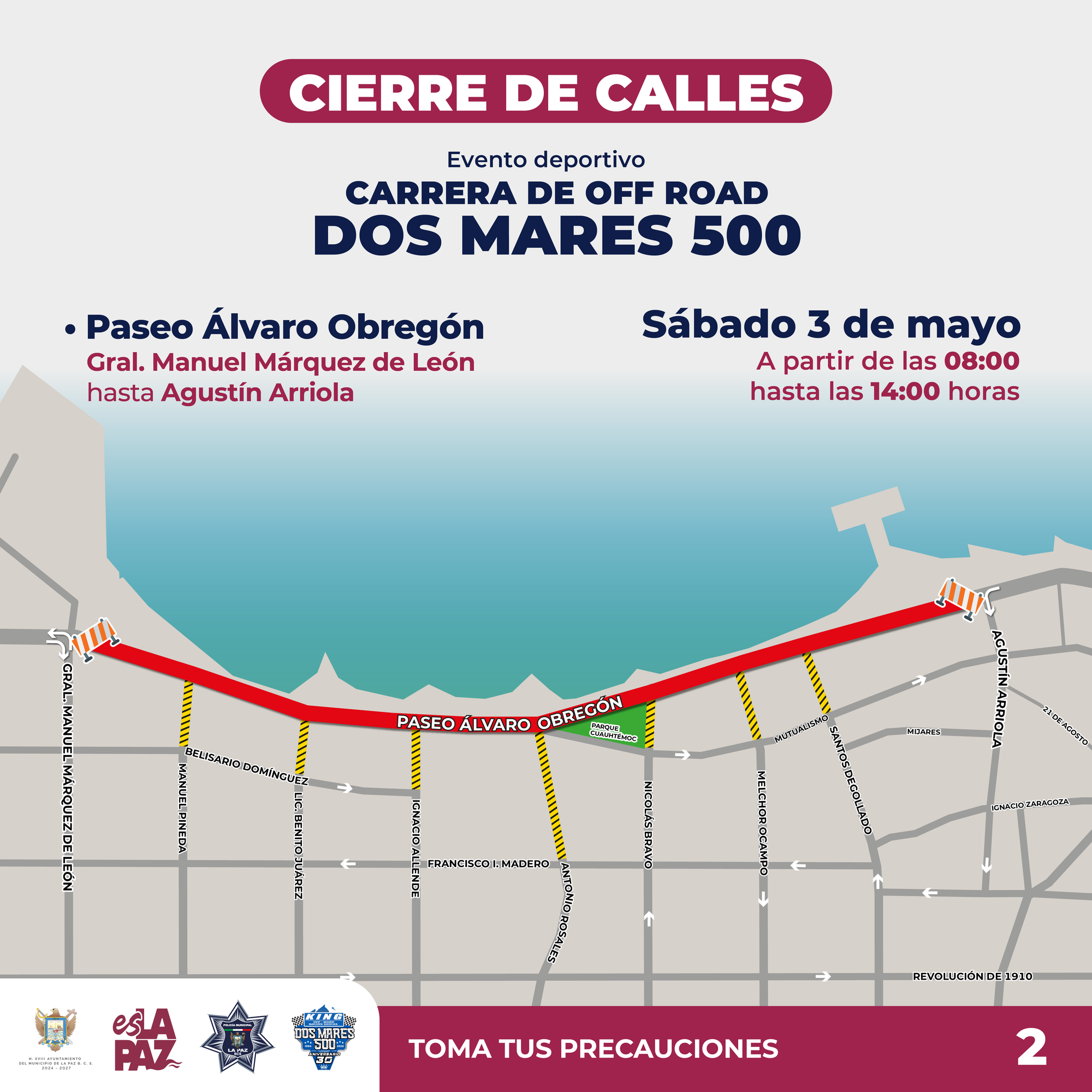 Cierre vial este fin de semana por la carrera de Off-Road Dos Mares 500